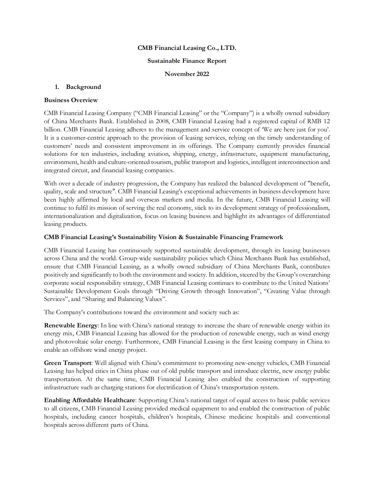 招银金融租赁有限公司可持续发展融资报告 - 动态 - 中文版-租赁官网