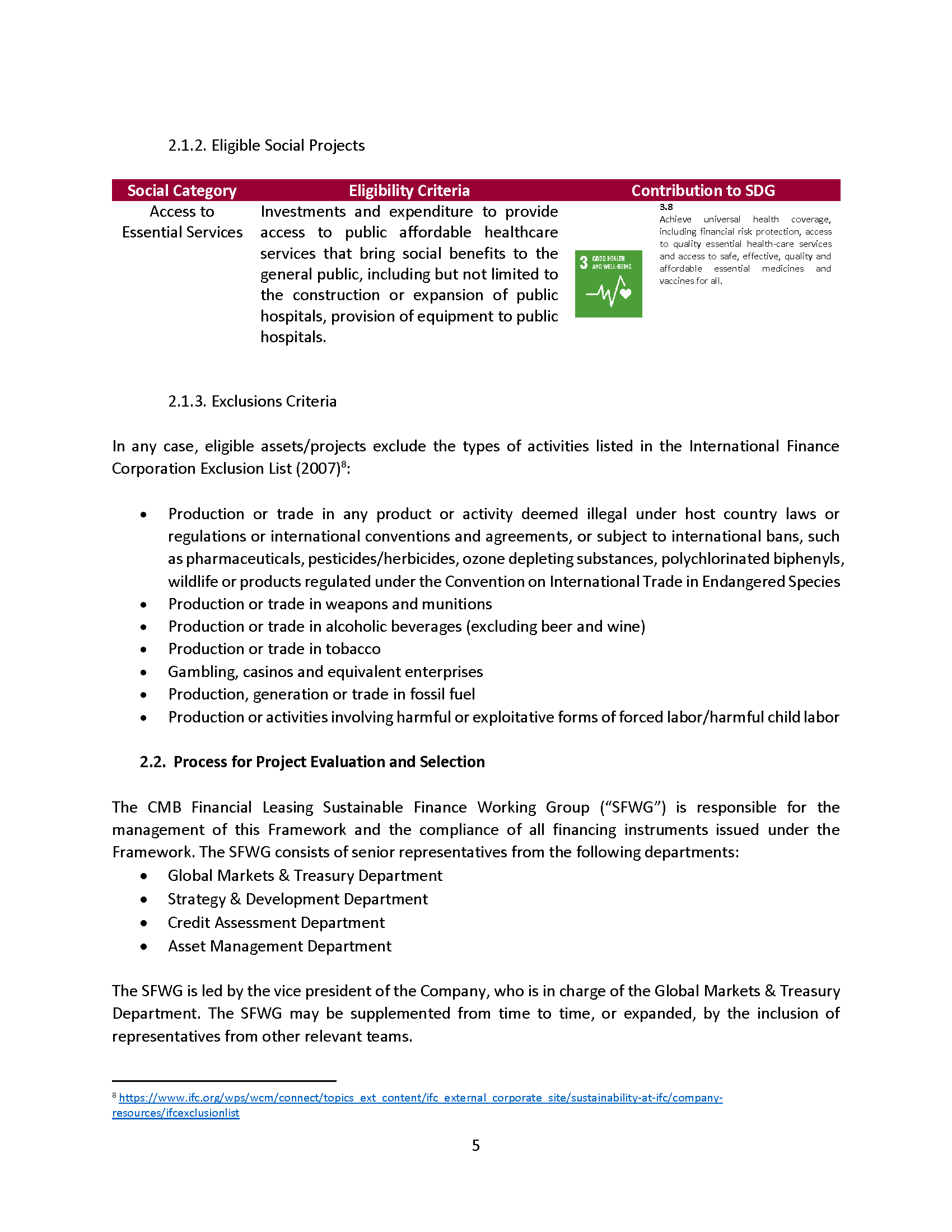 CMB Financial Leasing Co.,LTD. Sustainable Financing Framework ...